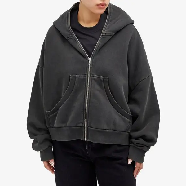 Entire Studios Eternal Full-Zip Hoodie - Washed Black | Editorialist